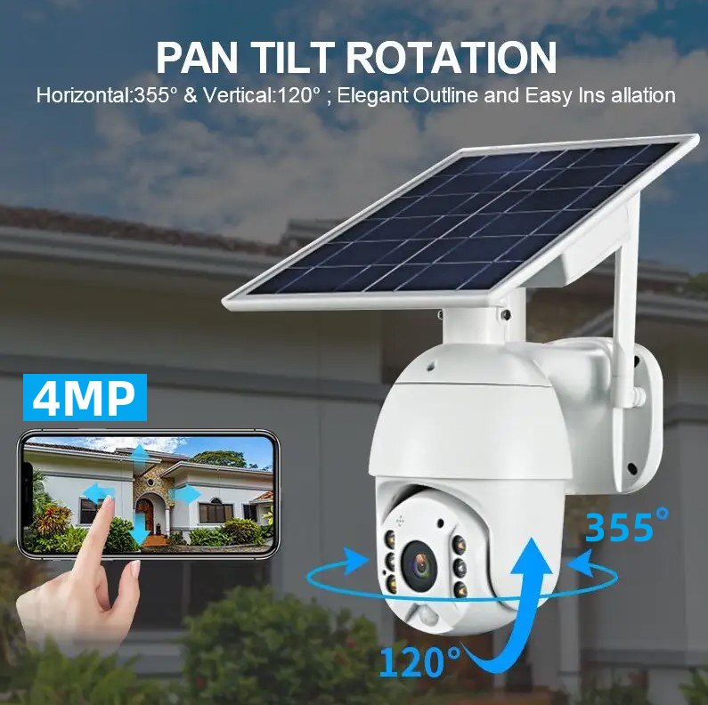 wireless 4G SIM card solar power security camera 4MP with 32GB memory ...