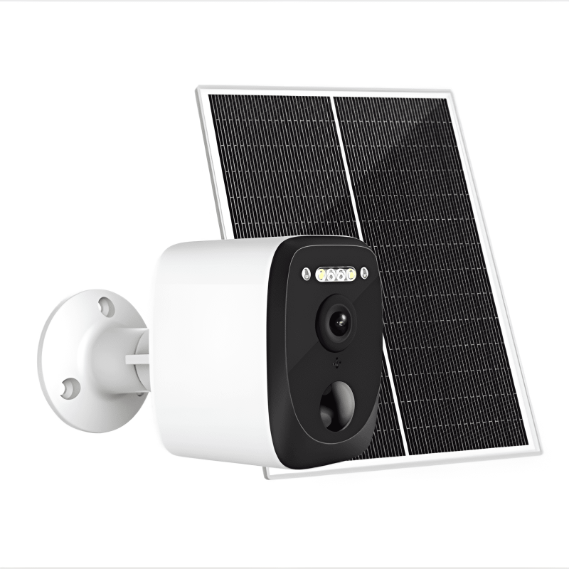 Wireless WIFI 3MP solar camera with 32GB memory card white