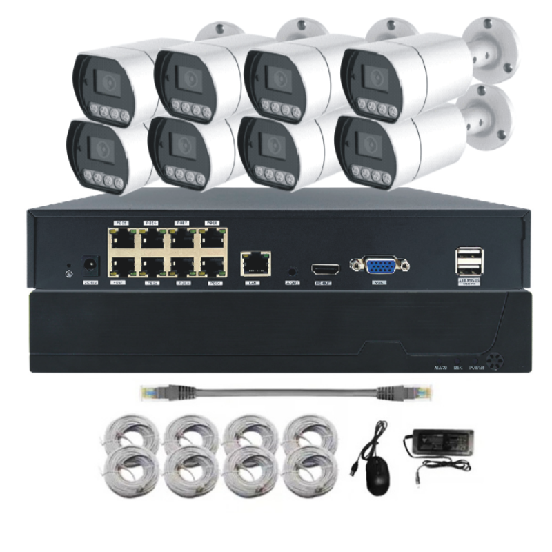 4K 8MP POE CCTV Security Bullet Camera 8CH with 3TB hard drive