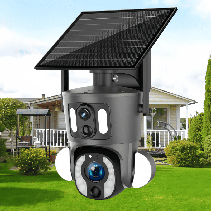 4G SIM Card 6MP Dual Lens 10X Optical Zoom Wireless Solar camera with ...